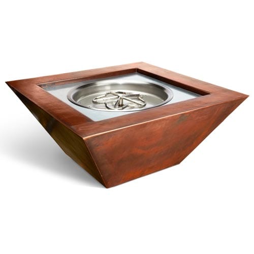 Sierra 36" Square Smooth Copper Gas Outdoor Fire Pit HPC Fire Inspired