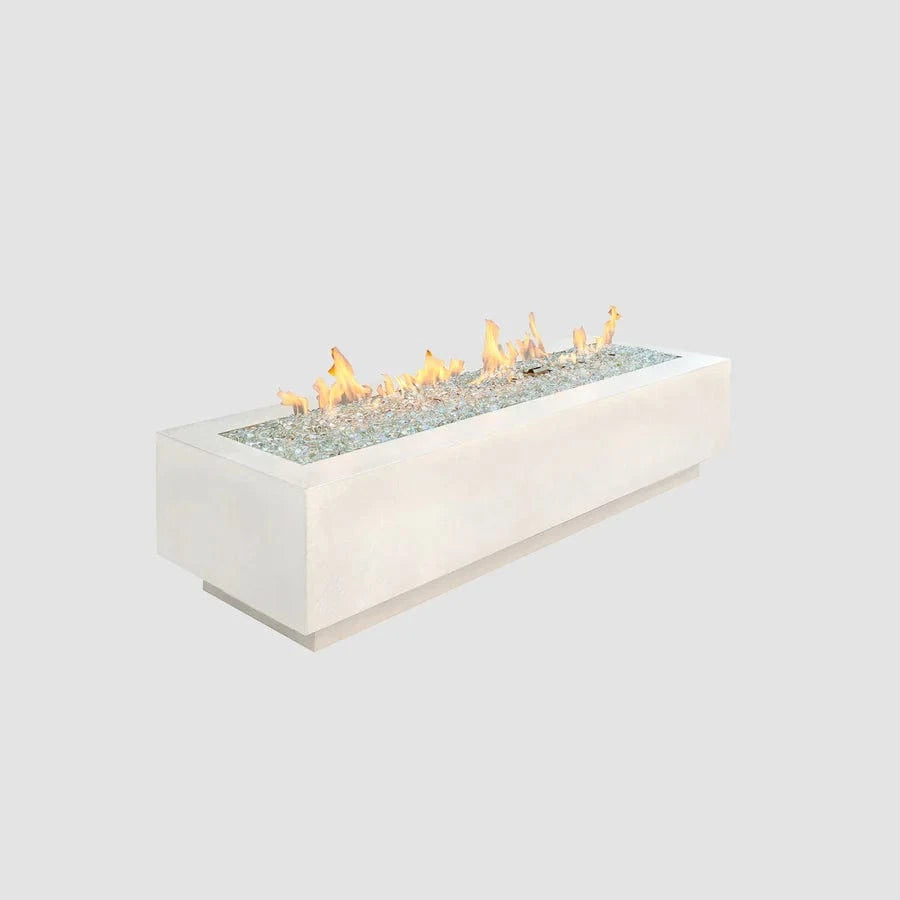 Outdoor Greatroom 72” White Concrete Gas Fire Pit Table